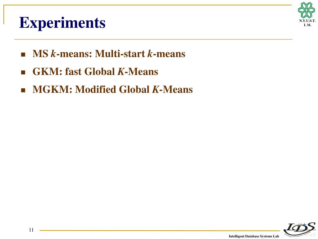 Ppt Modified Global K Means Algorithm For Minimum Sum Of Squares Clustering Problems