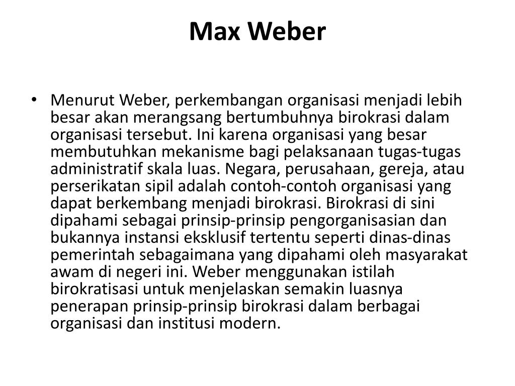 PPT - TOKOH DAN PEMIKIRANNYA TENTANG BIROKRASI PowerPoint Presentation ...