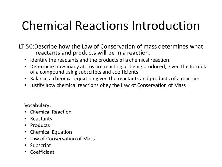 PPT - Chemical Reactions Introduction PowerPoint Presentation, free ...