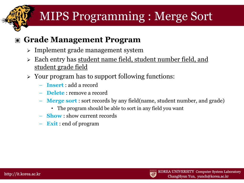 Ppt 2013 Computer Architecture Project Mips Programming Merge Sort Powerpoint Presentation