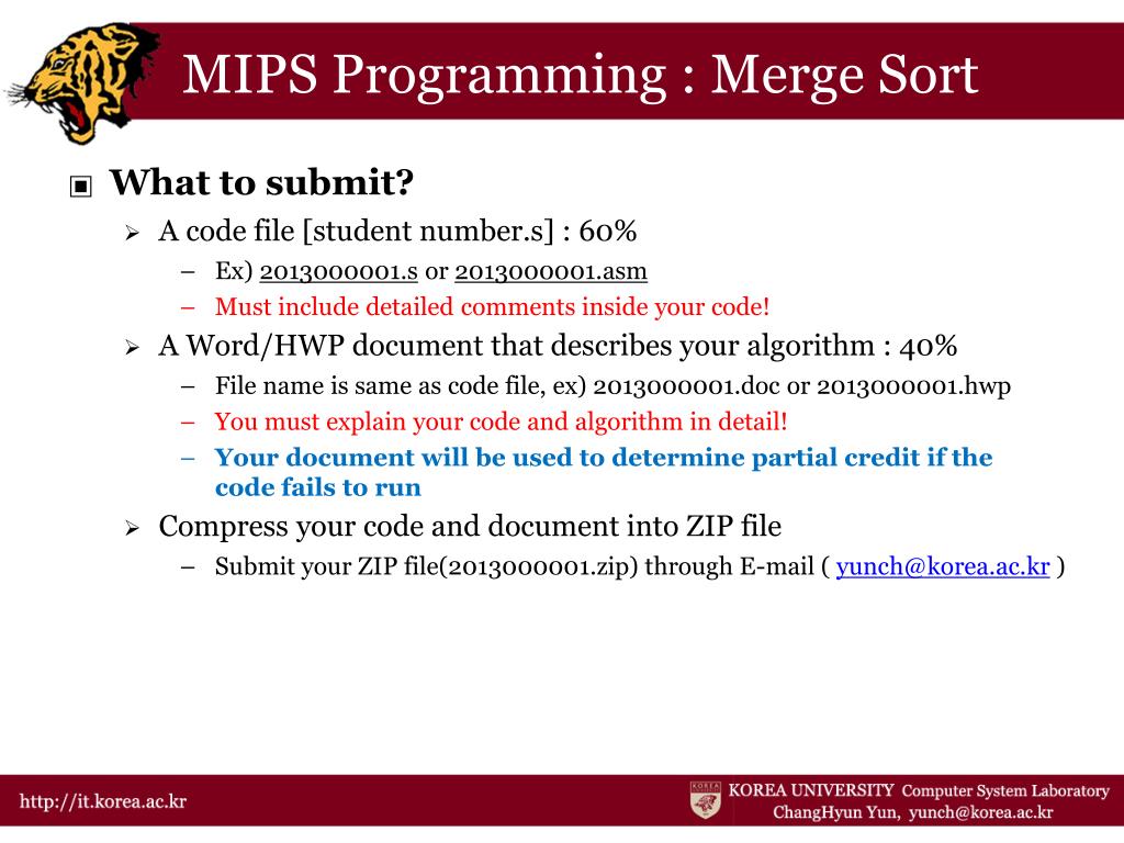 Ppt 2013 Computer Architecture Project Mips Programming Merge Sort Powerpoint Presentation