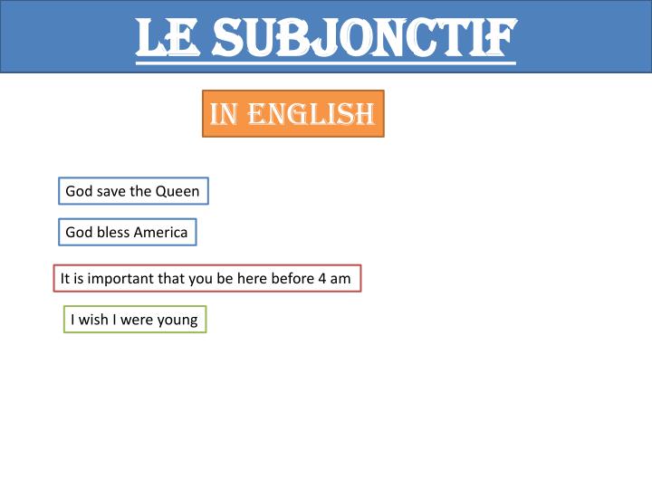 PPT - Le subjonctif PowerPoint Presentation, free download - ID:3437395