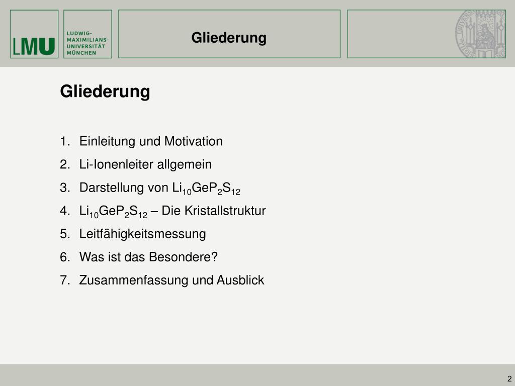 PPT - Li 10 GeP 2 S 12 – ein neuer Lithium-Ionenleiter Vortrag im ...