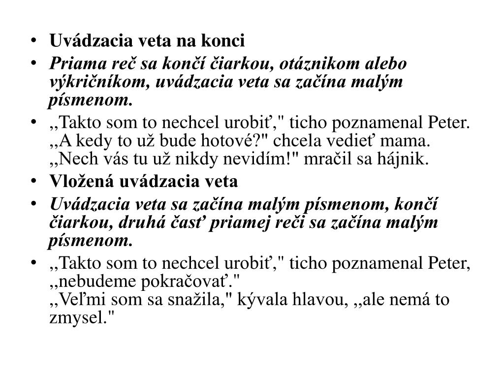 PPT - Pravopis, písanie čiarky, vlastné mená, priama reč PowerPoint Presentation - ID:3438557