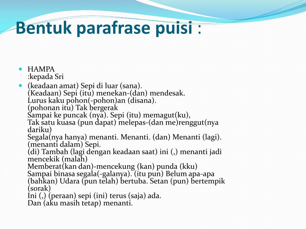 PPT - PARAPRASE PowerPoint Presentation, free download - ID:3439719
