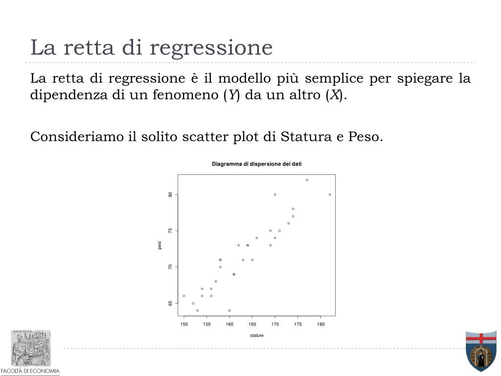 PPT - La regressione come strumento di sintesi delle relazioni tra ...