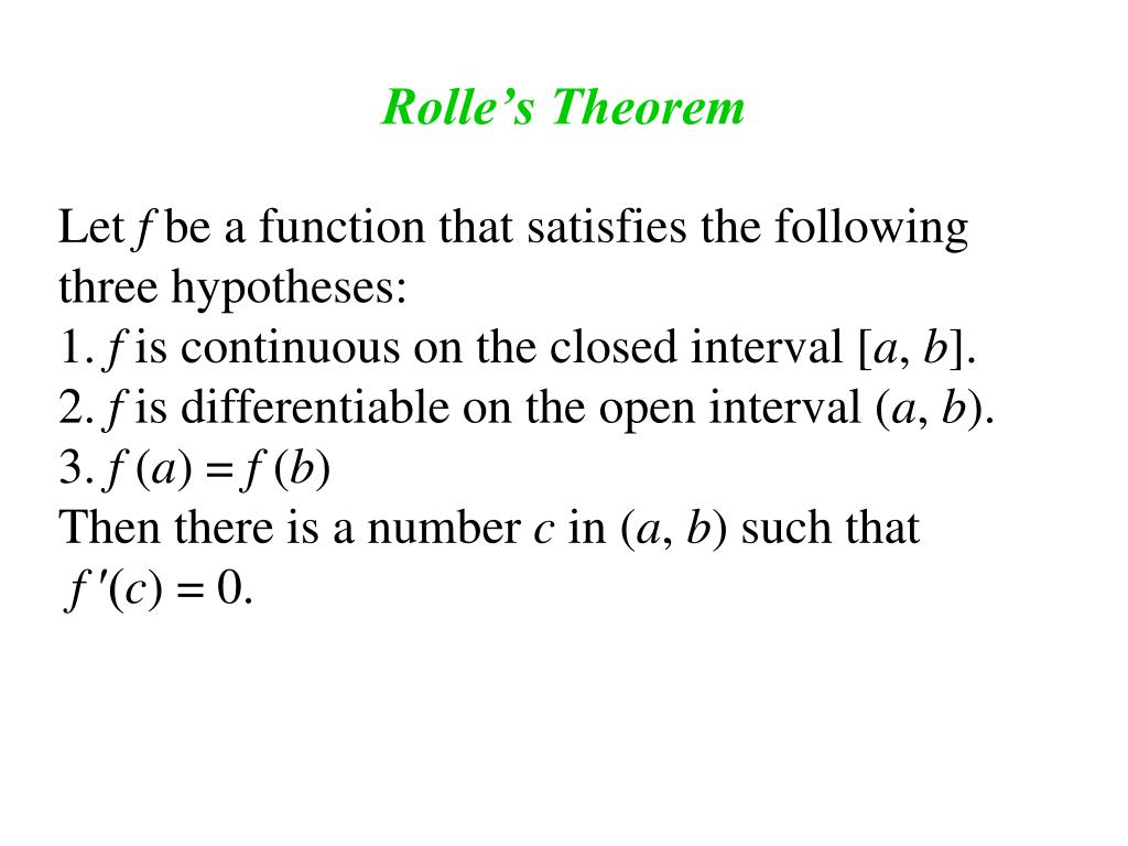 PPT - Section 4.2 Rolle’s Theorem and The Mean Value Theorem PowerPoint ... PPT - Section 4.2 Rolle’s Theorem and The Mean Value Theorem PowerPoint ...