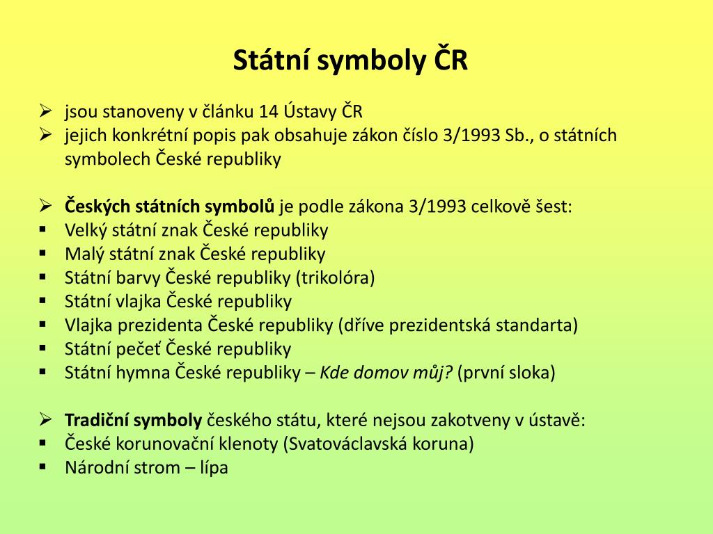 PPT - Základy teorie státu – státní symboly PowerPoint Presentation ...