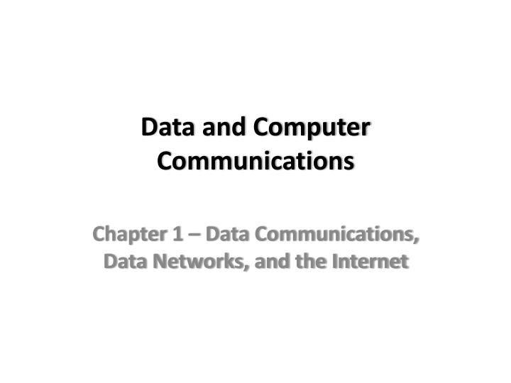 PPT - Data and Computer Communications PowerPoint Presentation, free ...