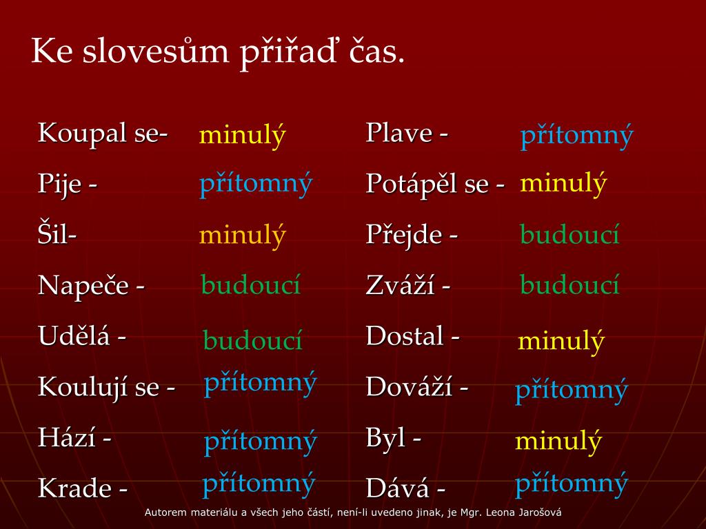 PPT - Slovesa – kategorie sloves Český jazyk VY_32_INOVACE_072 - 4 ...