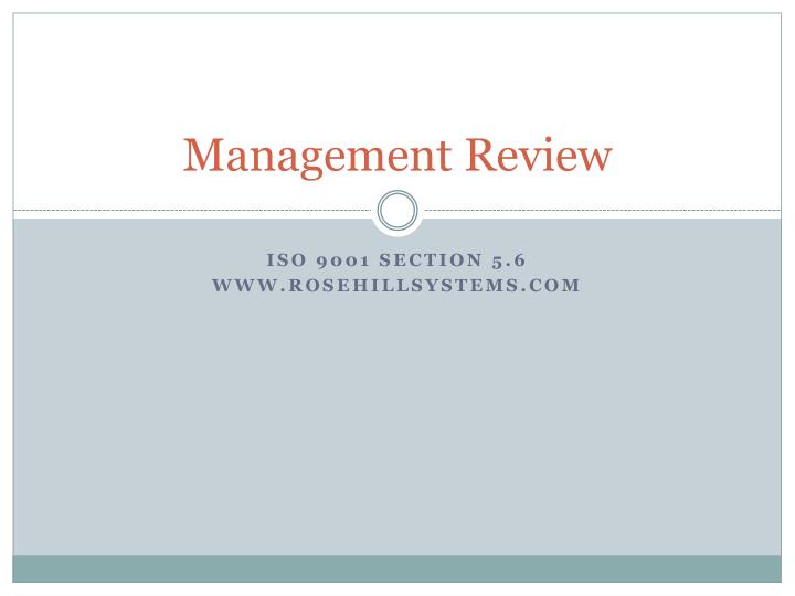PPT - Management Review PowerPoint Presentation, free download - ID:3444896