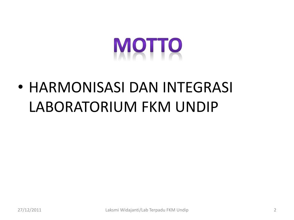 PPT - MANAJEMEN LABORATORIUM TERPADU FAKULTAS KESEHATAN MASYARAKAT ...