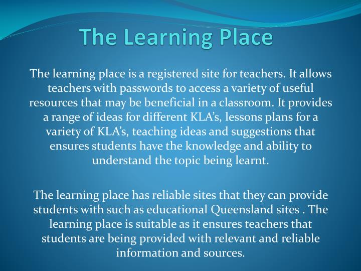 PPT - The Learning Place PowerPoint Presentation, free download - ID ...