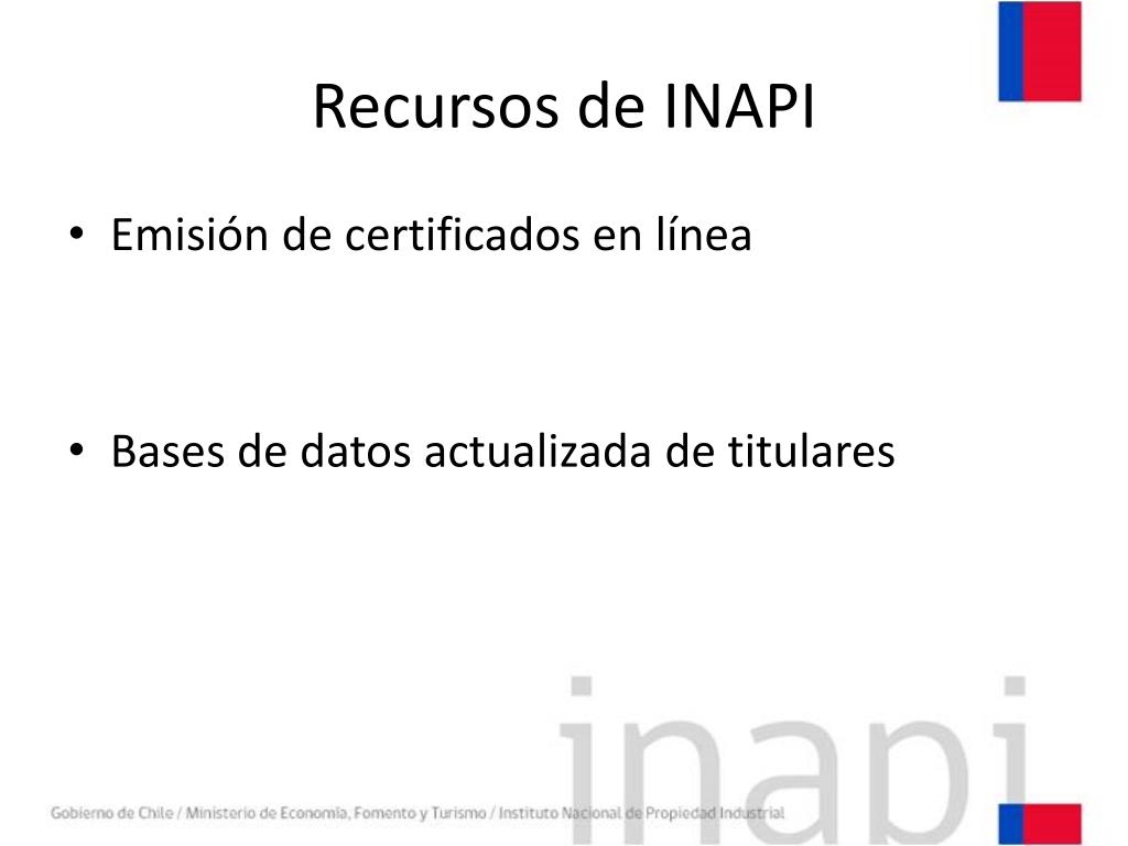 PPT - Instituto Nacional de Propiedad Industrial – INAPI y Medidas de ...