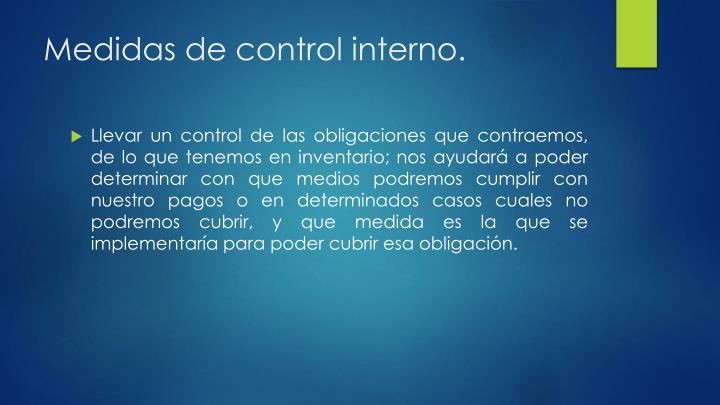 PPT - Medidas de control interno. PowerPoint Presentation - ID:3451107