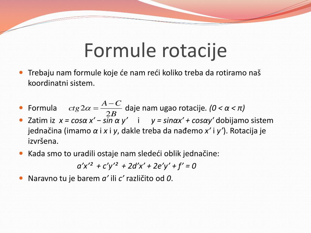 PPT - Svođenje krivih drugog reda na kanonski oblik PowerPoint ...