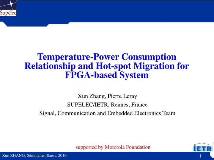 PPT - Temperature- Power Consumption Relationship and Hot-spot ...