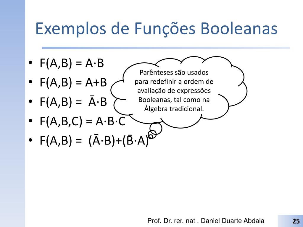 PPT - Visão Geral da Álgebra de Boole PowerPoint Presentation, free ...
