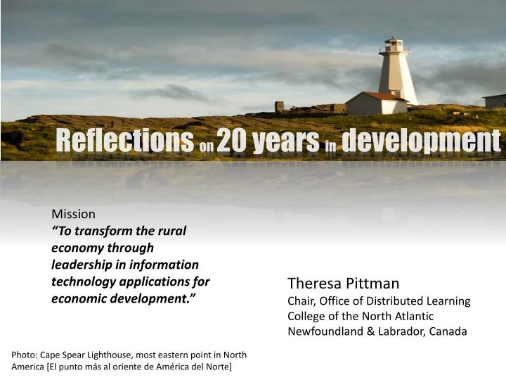 PPT - Reflections on 20 years in development PowerPoint Presentation ...