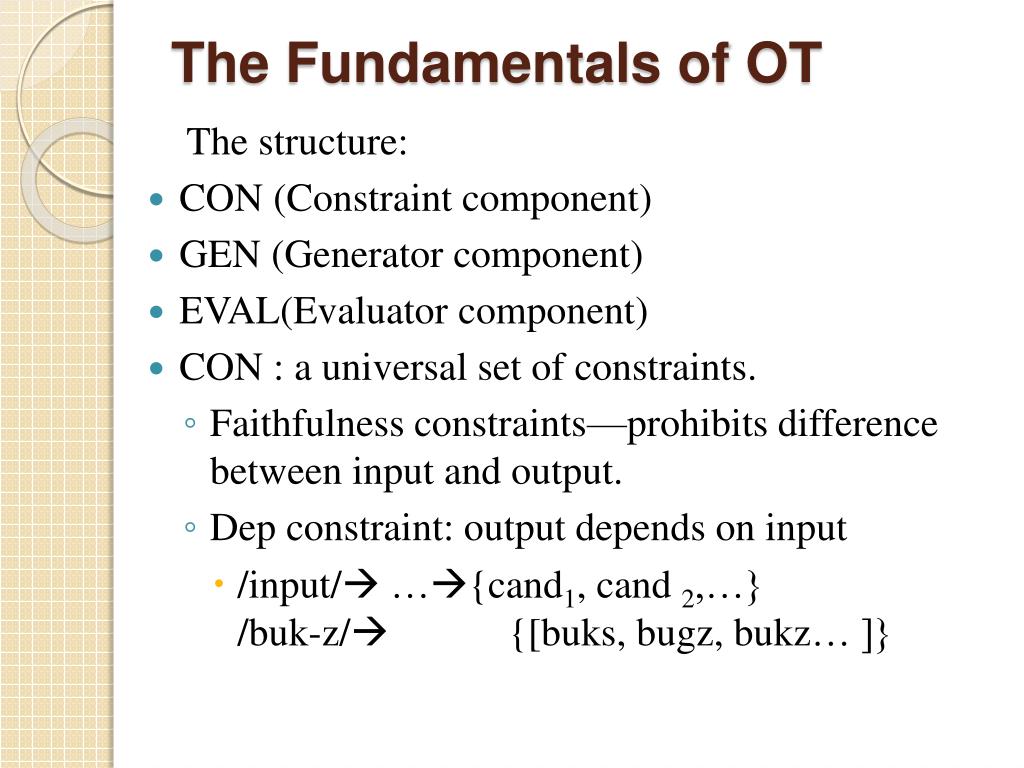 PPT - Optimality Theory PowerPoint Presentation, free download - ID:3454534 PPT - Optimality Theory PowerPoint Presentation, free download - ID:3454534