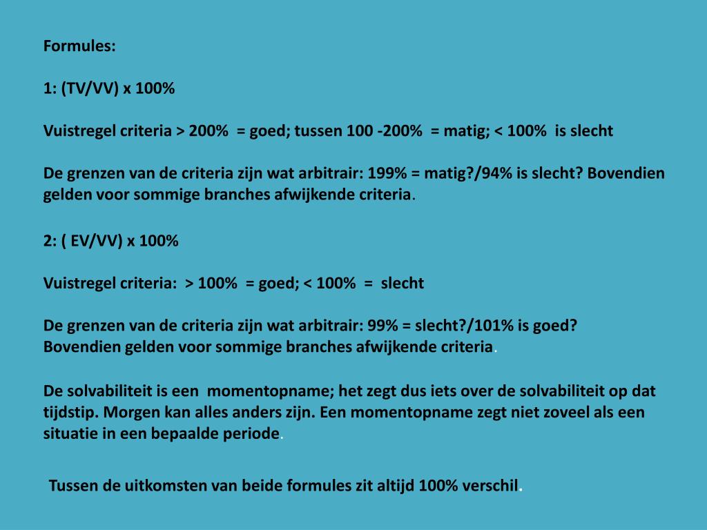 PPT - H 36 (Havo)/ H 43 (Vwo): Solvabiliteit PowerPoint Presentation ...