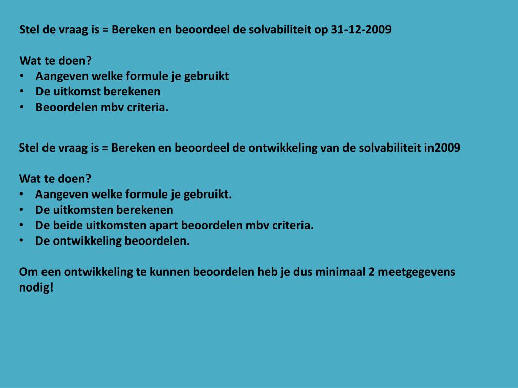 PPT - H 36 (Havo)/ H 43 (Vwo): Solvabiliteit PowerPoint Presentation ...