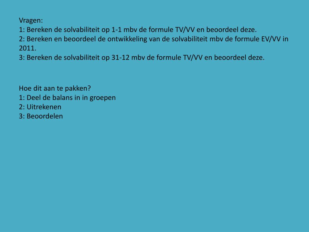 PPT - H 36 (Havo)/ H 43 (Vwo): Solvabiliteit PowerPoint Presentation ...