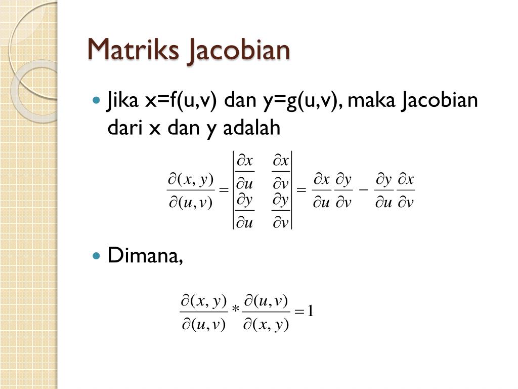 PPT - TRANSFORMASI KOORDINAT & PERUBAHAN VARIABEL PADA INTEGRAL LIPAT ...