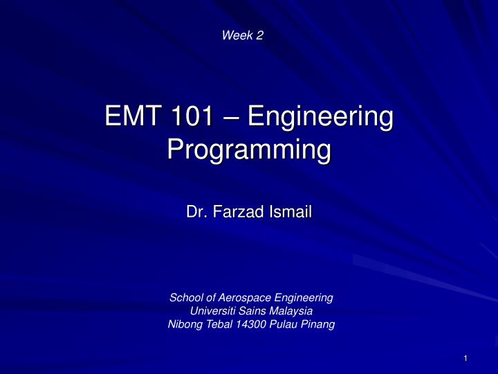PPT - EMT 101 – Engineering Programming PowerPoint Presentation, free ...