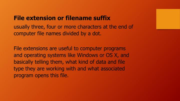 PPT - File extension or filename suffix PowerPoint Presentation, free ...