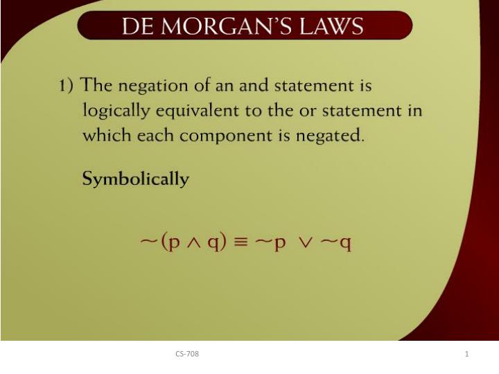 PPT - De Morgan’s Laws – 2 - 9 PowerPoint Presentation, free download ...
