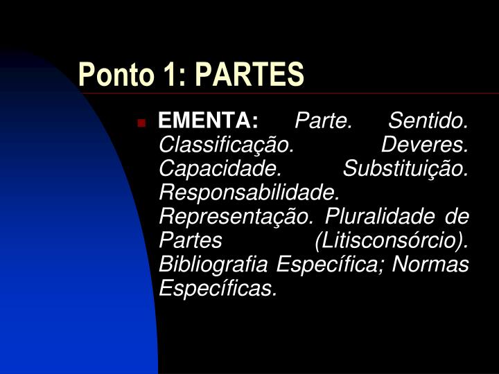 PPT - Ponto 1: PARTES PowerPoint Presentation, free download - ID:3457921