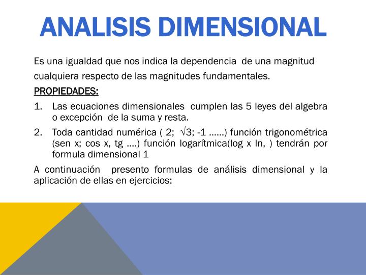 PPT - ANALISIS DIMENSIONAL Y VECTORES PowerPoint Presentation - ID:3458038