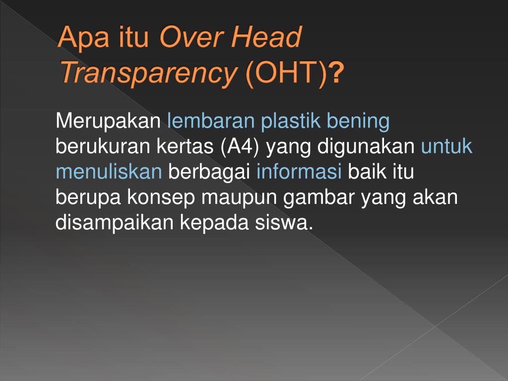 PPT - Pengelolaan dan Pemanfaatan Media Pembelajaran “ Over Head ...