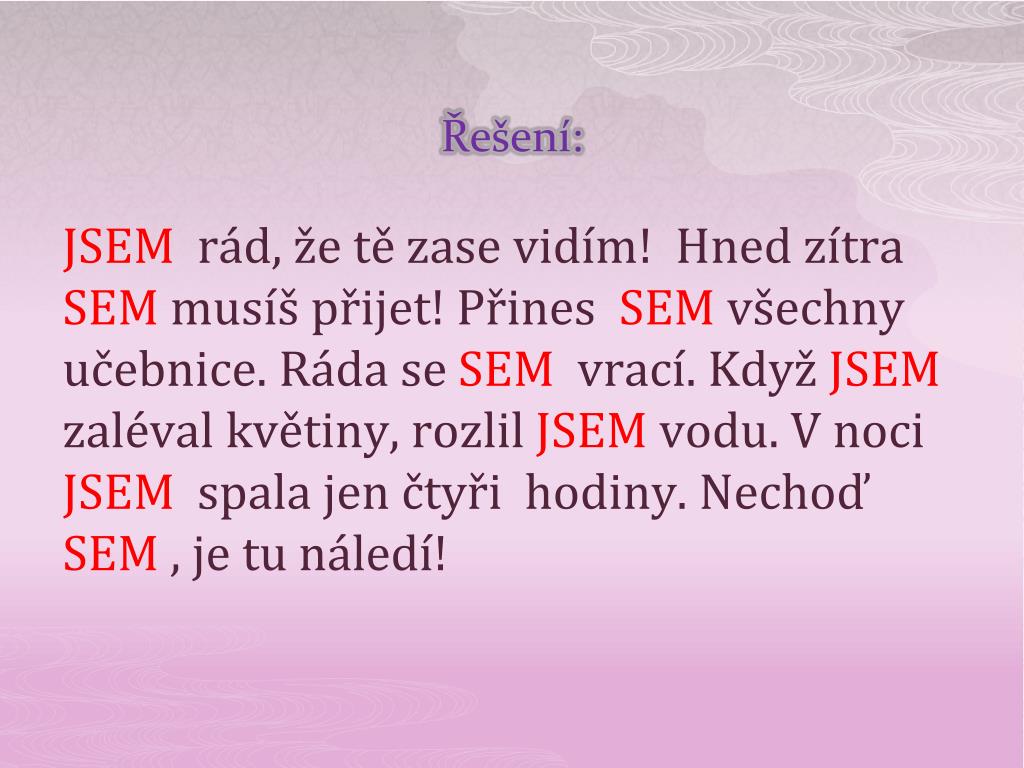 PPT - SLOVESA sloveso být, zvratné tvary sloves PowerPoint Presentation ...
