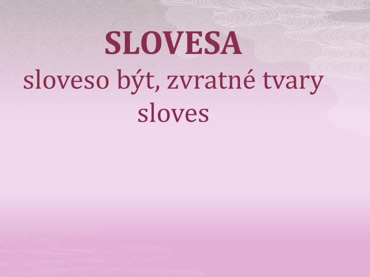 PPT - SLOVESA sloveso být, zvratné tvary sloves PowerPoint Presentation ...
