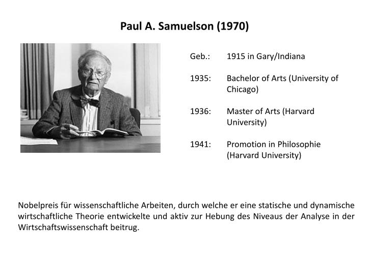 PPT - Paul A. Samuelson (1970) PowerPoint Presentation, free download ...