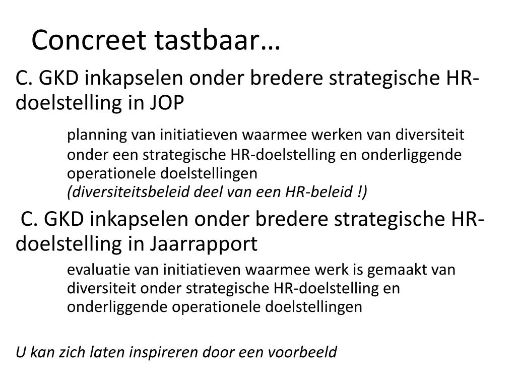 PPT - Integreren van de gelijkekansen- en diversiteitsplannen in de ...