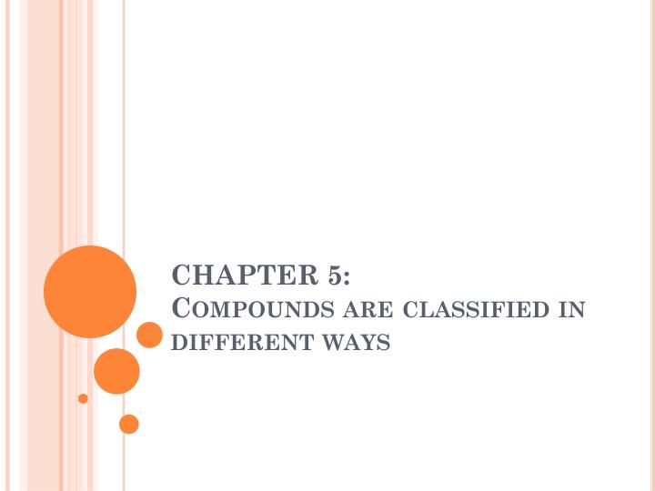 PPT - CHAPTER 5: Compounds are classified in different ways PowerPoint Presentation - ID:3462822