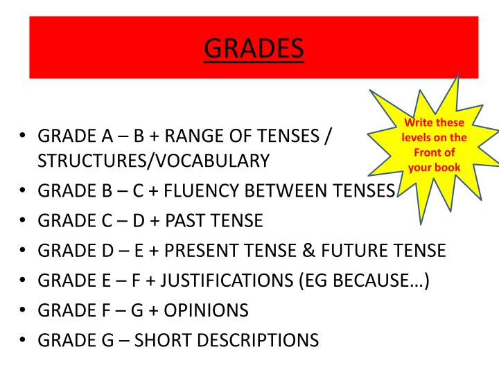 PPT - GRADES PowerPoint Presentation, free download - ID:3462862