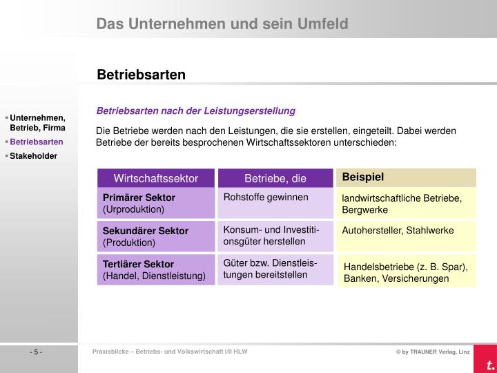 PPT - Das Unternehmen und sein Umfeld Leistungserstellung im ...