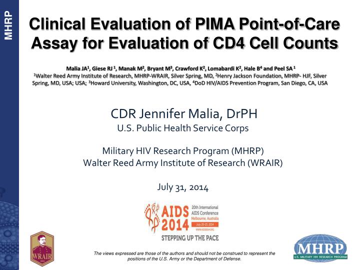 PPT - Clinical Evaluation of PIMA Point-of-Care Assay for Evaluation of ...