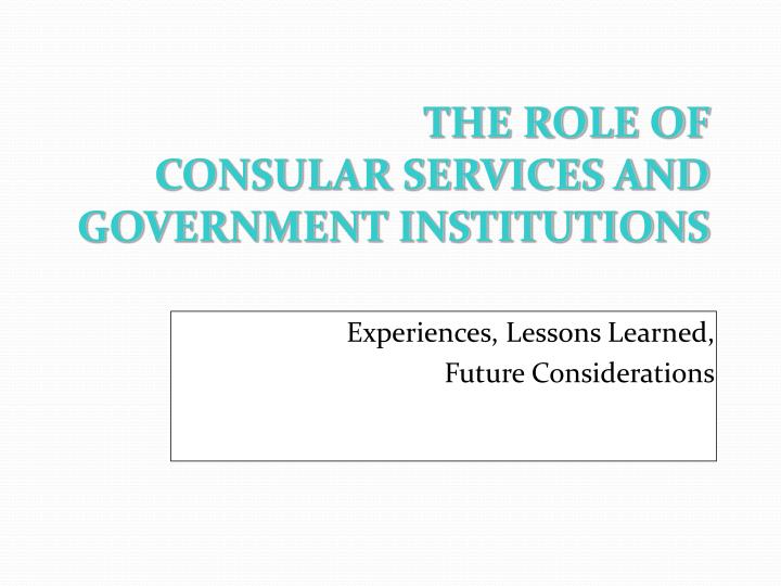 PPT - Experiences, Lessons Learned, Future Considerations PowerPoint ...
