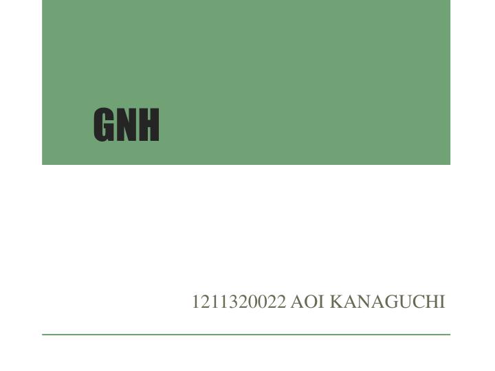 PPT - GNH PowerPoint Presentation, free download - ID:3464900