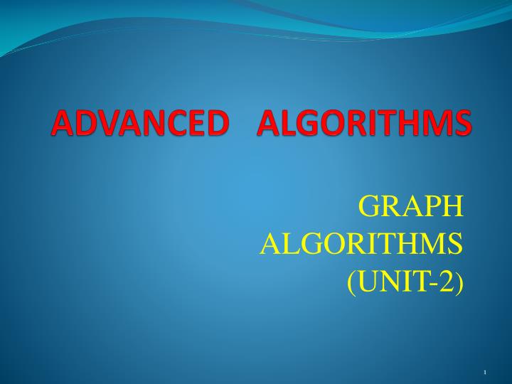 Ppt Advanced Algorithms Powerpoint Presentation Free Download Id3465071 5768