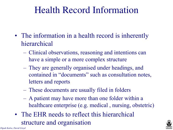 PPT - Health Record Information PowerPoint Presentation, free download ...