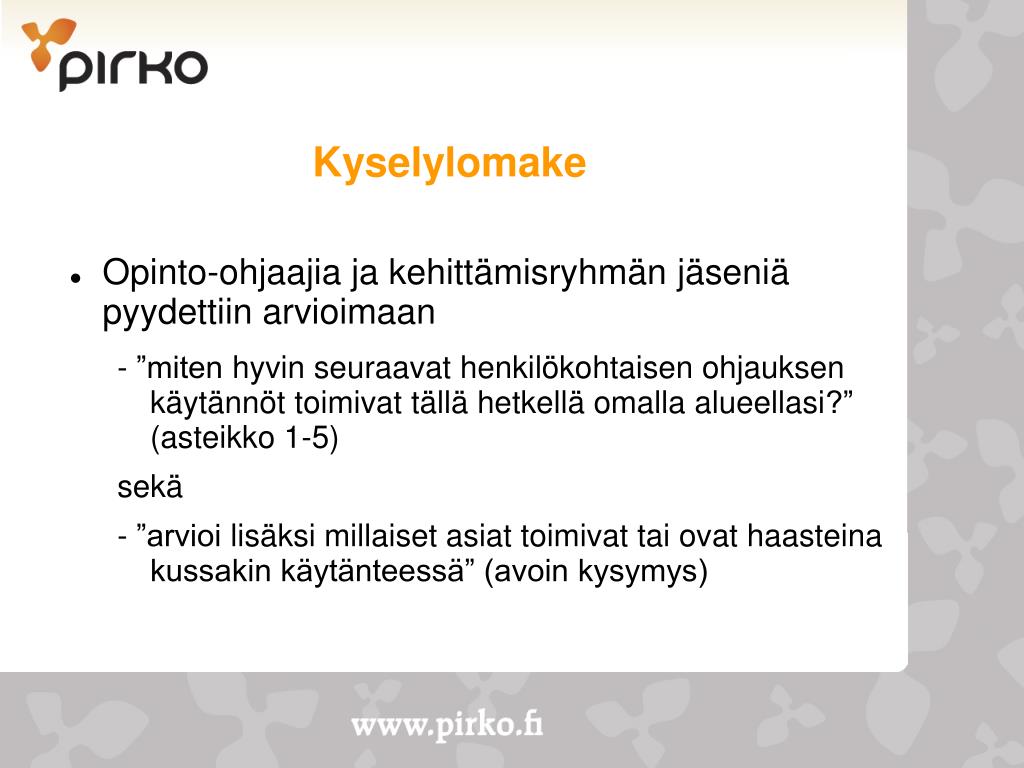 PPT - Henkilökohtaisen ohjauksen kehittämisen toimenpideohjelma ...