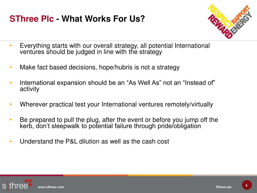 PPT - SThree International Expansion Russell Clements CEO SThree PLC ...
