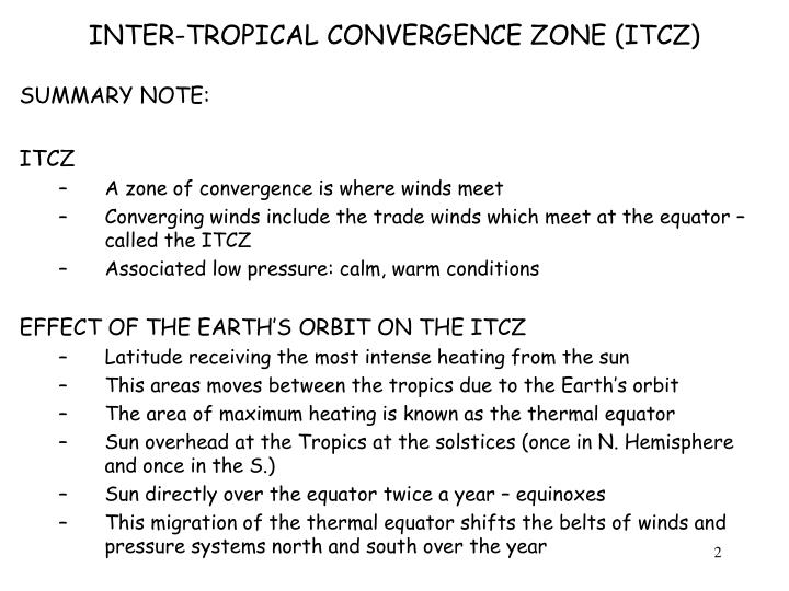 PPT - INTER-TROPICAL CONVERGENCE ZONE (ITCZ) PowerPoint Presentation ...