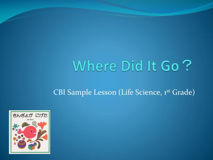 PPT - Where Did It Go ？ PowerPoint Presentation, free download - ID:3467933